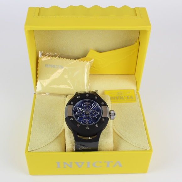 Invicta | Accessories | New Invicta Blue And Black Rubber Band Watch ...